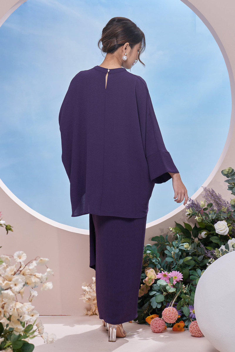 Purple Erina Batwing Loose Kurung - MC Vogue Malaysia